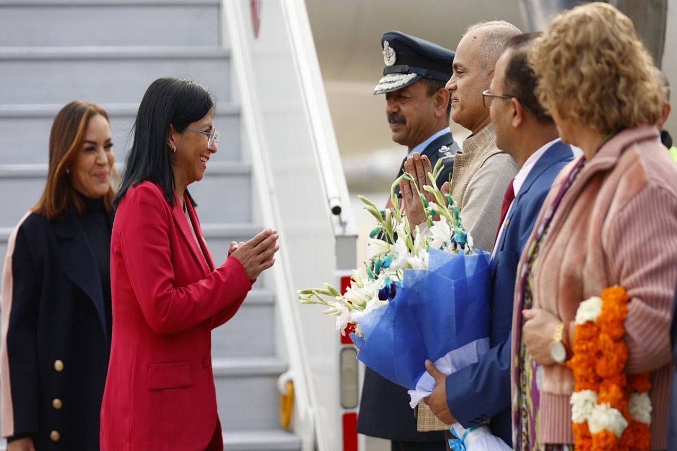 Delcy Rodríguez, Vicepresidenta de Venezuela, llega a la India para ...