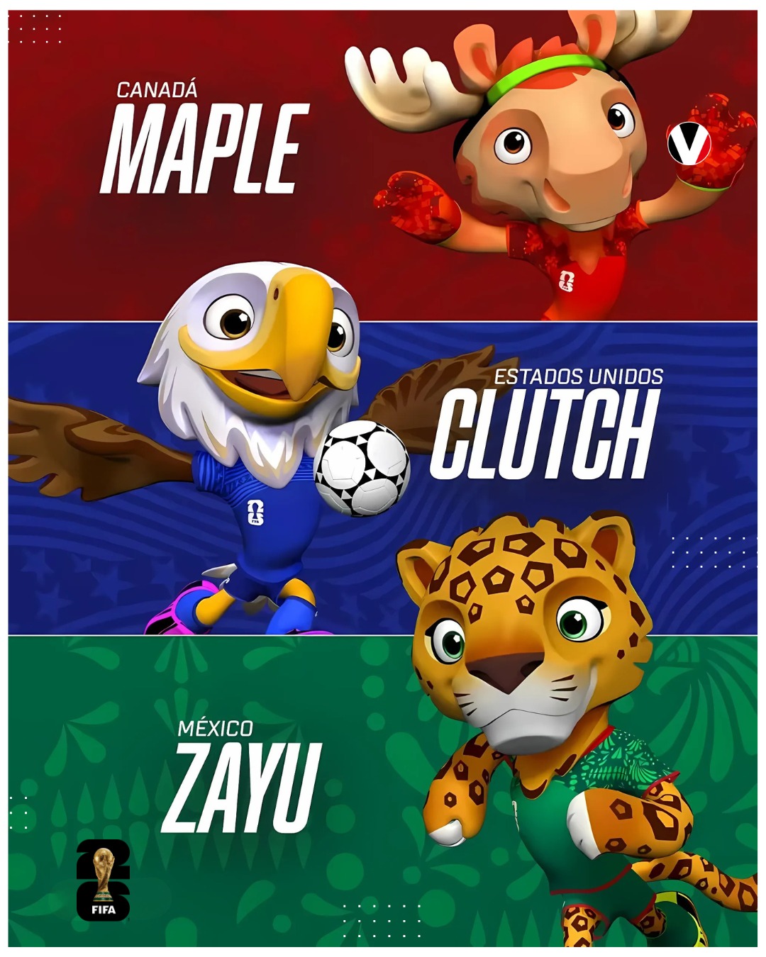 ¡Conoce a Maple, Zayu y Clutch: las nuevas mascotas del Mundial 2026 ...